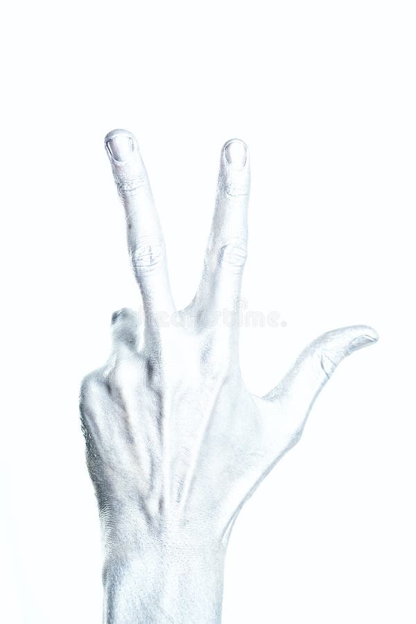Beautiful Man Hand Silver Paint Stock Photos - Free & Royalty-Free ...