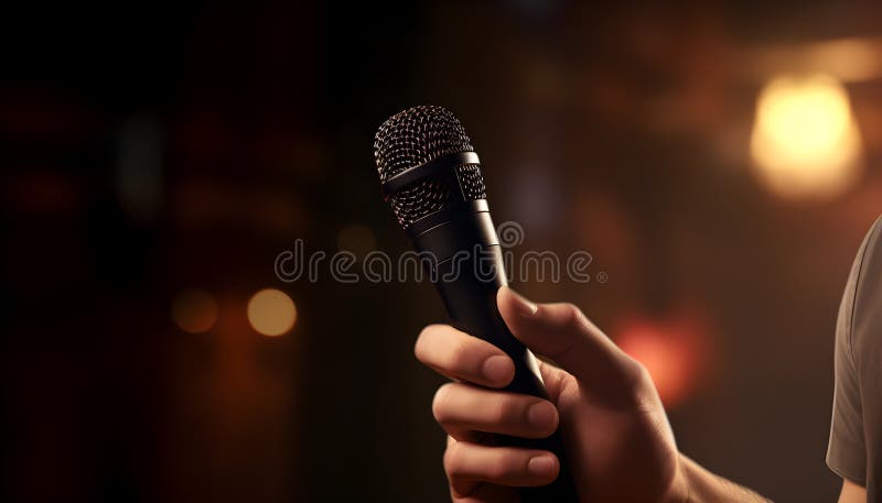 Hand Singer Holding Microphone Stock Illustration - Illustration of ...