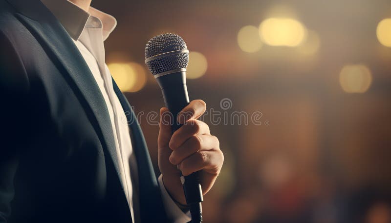 Hand Singer Holding Microphone Stock Illustration - Illustration of ...