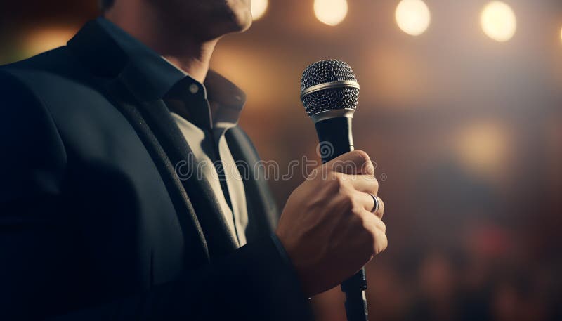 Hand Singer Holding Microphone Stock Illustration - Illustration of ...