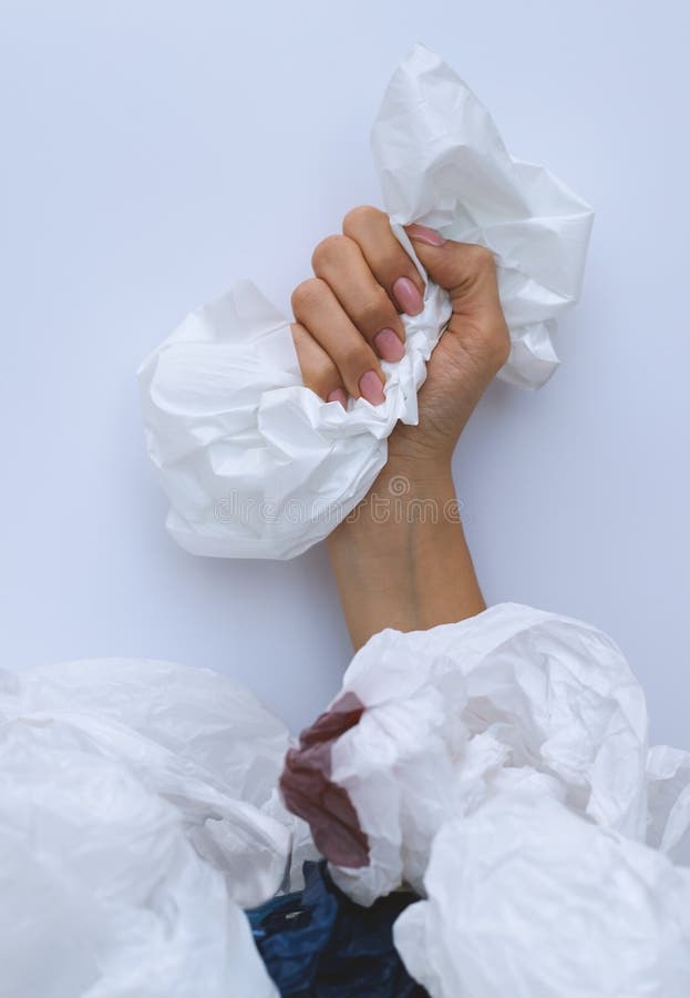 Hand Sinks in Plastic Trash Stock Photo - Image of hand, rubbish: 165321088