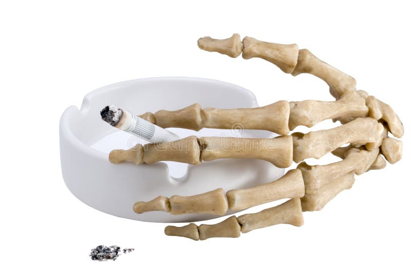 Hand Skeleton with Cigarette Stock Image - Image of anatomy, industry ...