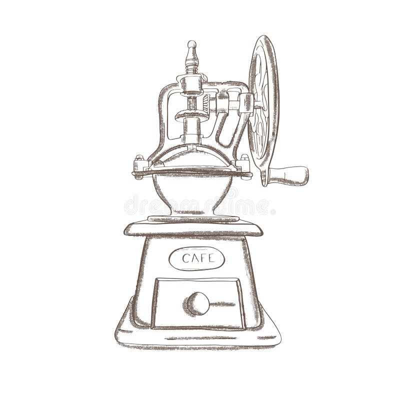 Coffee Grinder Drawing Stock Illustrations – 2,396 Coffee Grinder ...