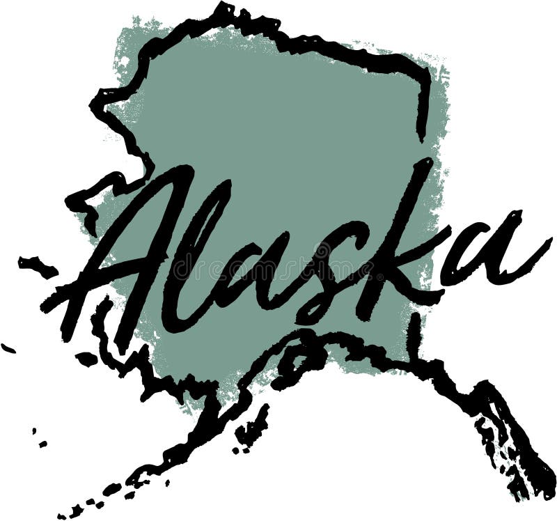 Hand Drawn Alaska State Design Stock Vector - Illustration of pencil ...