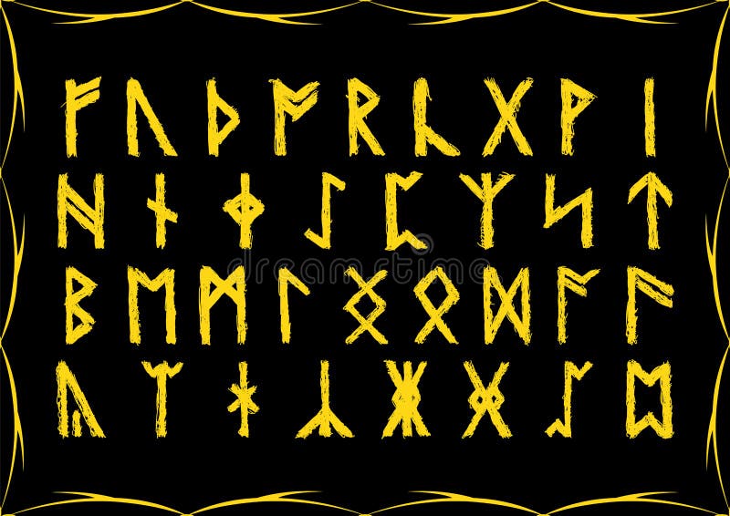 Ancient Rune Alphabet with Names of Runes and Transliteration To Latin ...