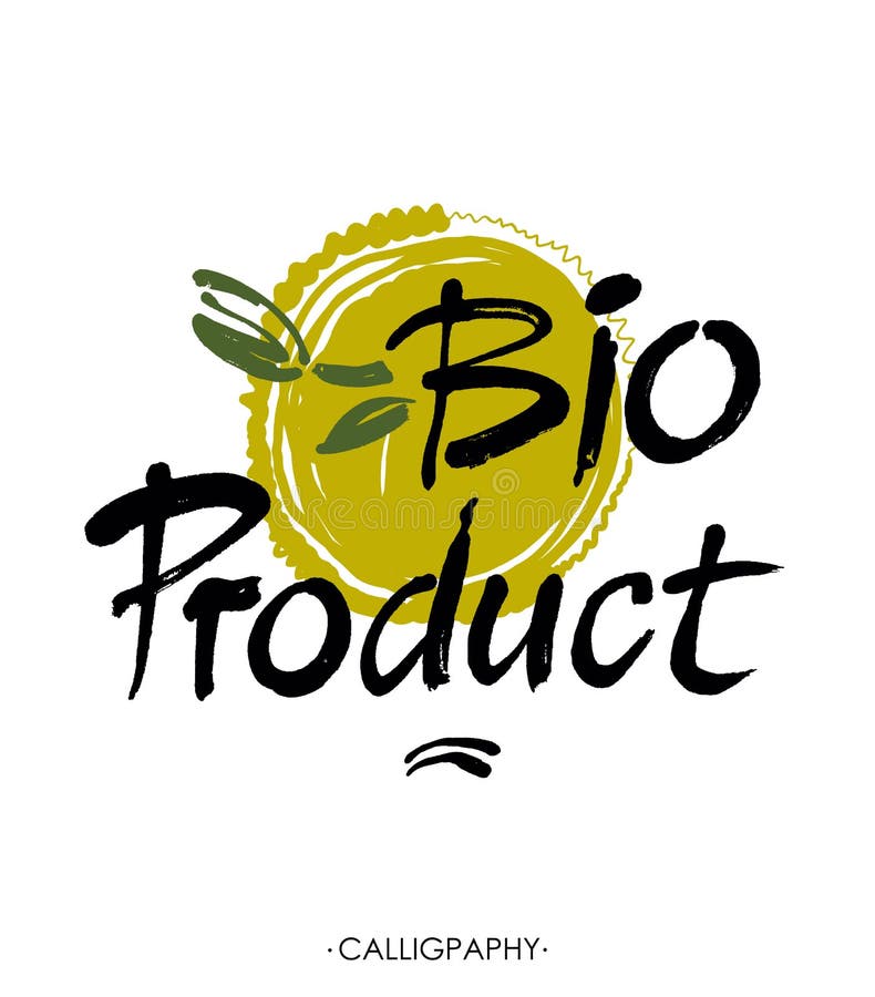 Hand-sketched Typographic Element. Bio Product - Stock Vector ...
