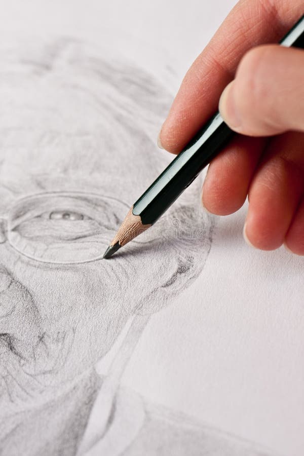 Hand Sketching Elderly Woman Stock Image - Image of pencil, elderly ...