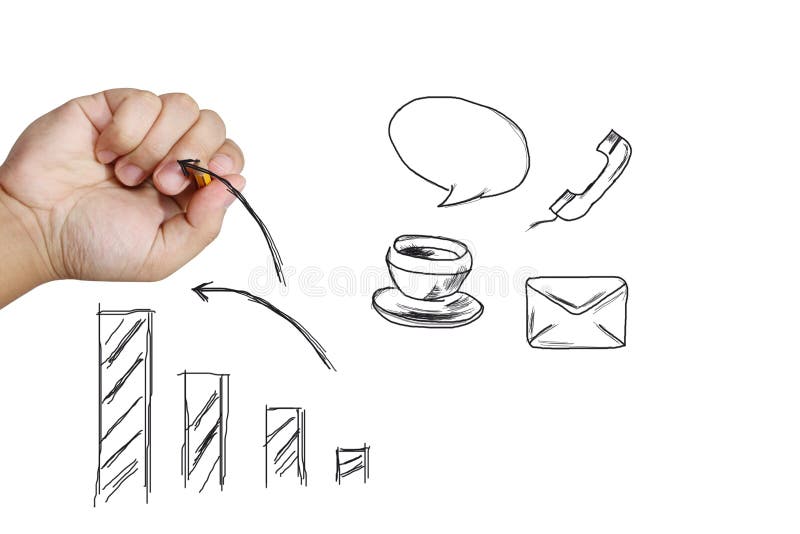 Hand sketching graph stock image. Image of chart, drawing - 35054645