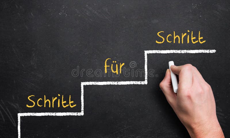 Hand Sketching a Stair and the Slogan: Step by Step Stock Photo - Image ...