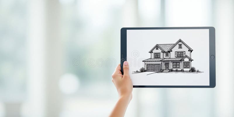 Creative Touch: Digital House Design Stock Illustration - Illustration ...