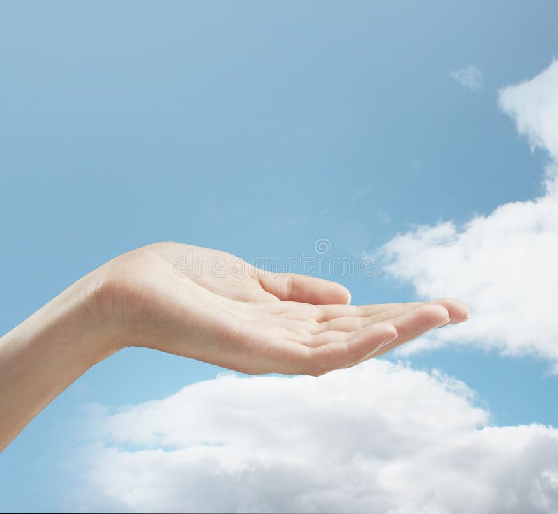 Hand in sky stock image. Image of nature, romantic, freedom - 65187361