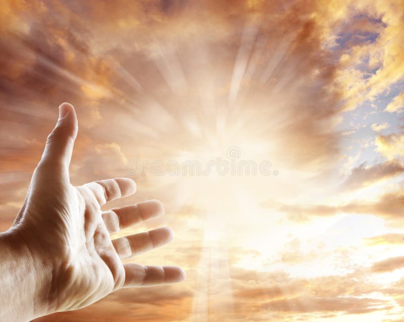 Hand in sky stock image. Image of help, heaven, glowing - 42285955