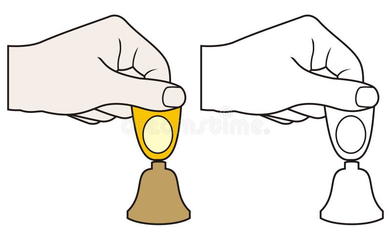 Hand with small bell stock vector. Illustration of hand - 15901138