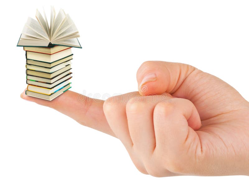 Hand and small books stock image. Image of finger, manual - 11031077