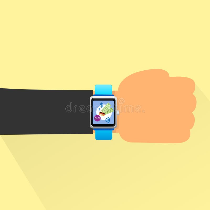 Hand Smart Watch Flat Design Vector Stock Vector - Illustration of ...