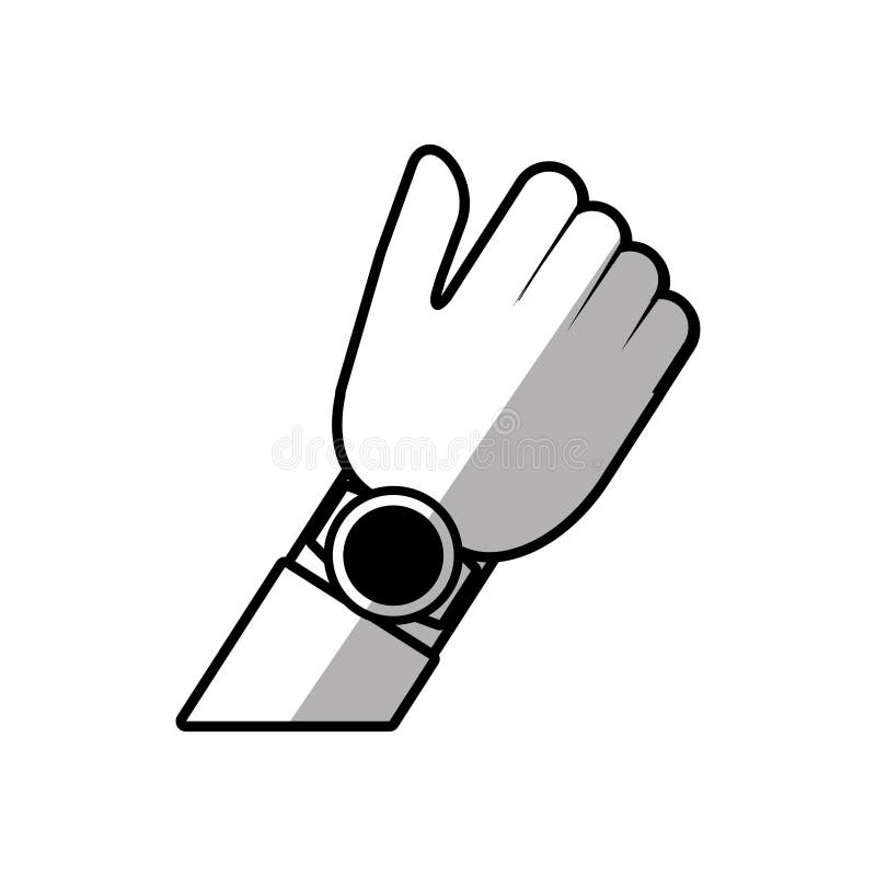 Hand with Smart Watch Wearable Technology Shadow Stock Illustration ...