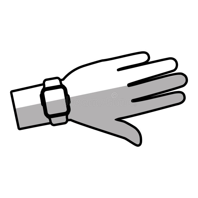 Hand Smart Watch Wearable Technology Shadow Stock Vector - Illustration ...