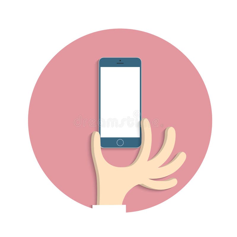 Hand with Smartphone in Cartoon Style Stock Vector - Illustration of ...