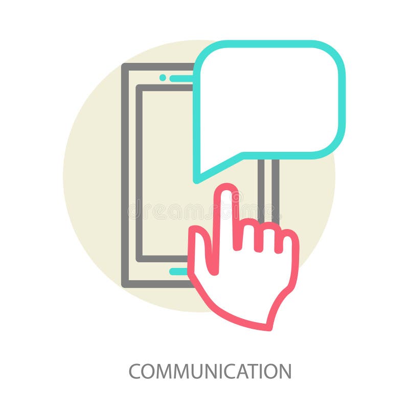 Hand and Smartphone. Chat Application Template Stock Vector ...