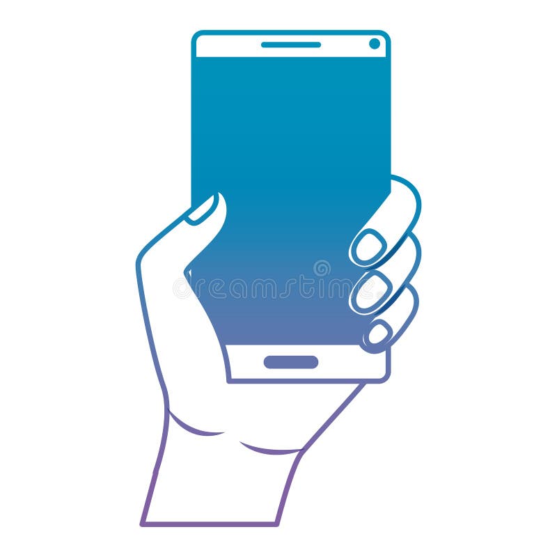 Hand with Smartphone Device Stock Vector - Illustration of gadget ...