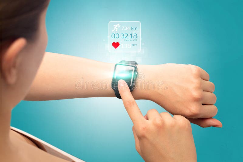 Hand smartwatch concept stock image. Image of hand, modern - 132610729