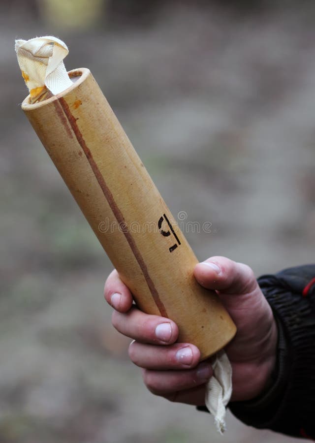 Hand with the smoke bomb. stock photo. Image of violence - 48374306