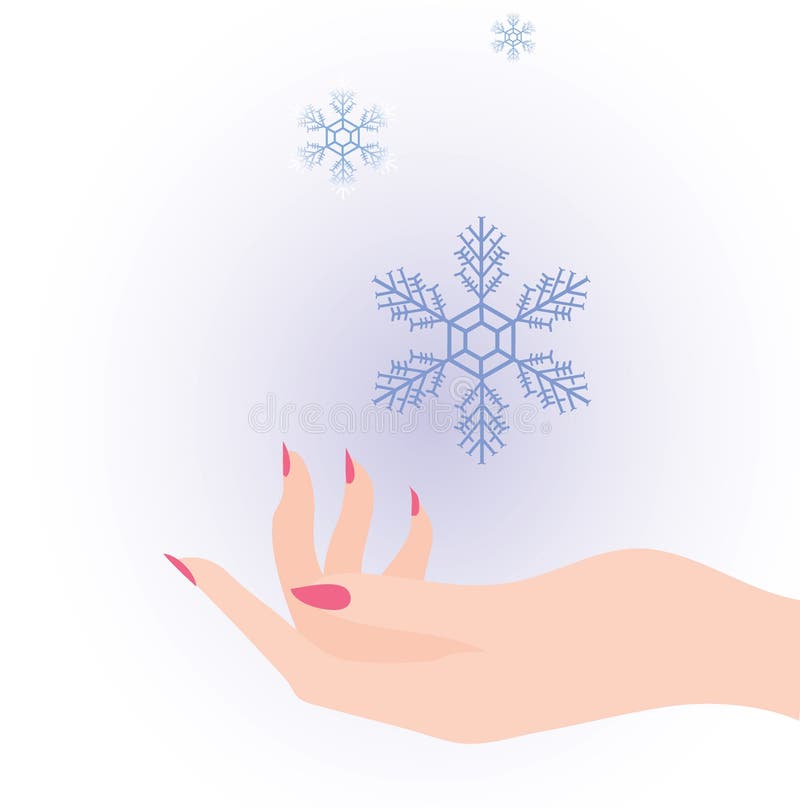 Hand and snowflake stock vector. Illustration of blue - 11632032