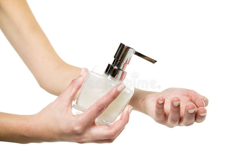 Hand Soap with Pumping Lotion from Bottle Stock Photo - Image of groom ...