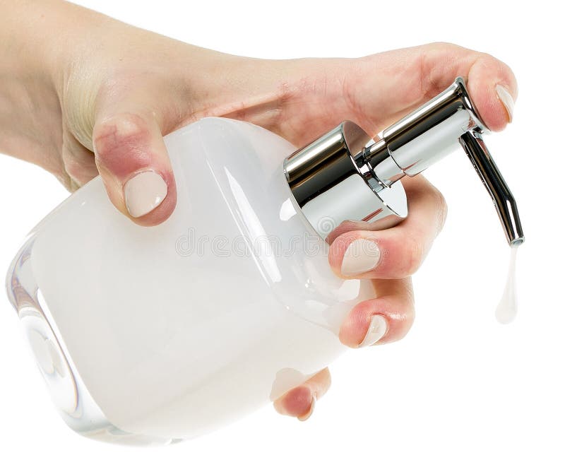 Hand Soap with Pumping Lotion from Bottle Stock Image - Image of ...
