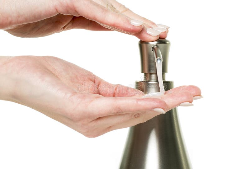 Hand Soap with Pumping Lotion from Bottle Stock Image - Image of ...