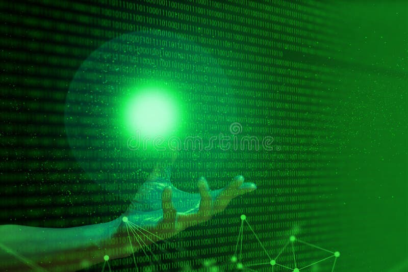 Hand with Social Data Netowork Floating, Information of Internet of ...