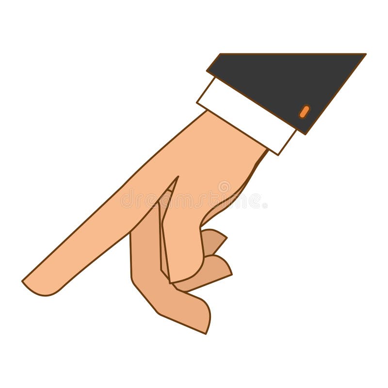 Hand Som Pekar Med Pekfingersymbolsbild Stock Illustrationer ...