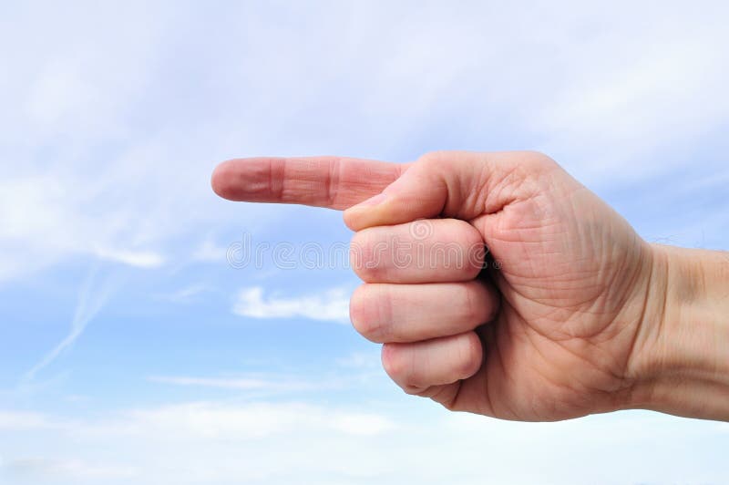 Hand Som Pekar Till Vänster Till Arkivfoto - Bild av close, riktning ...