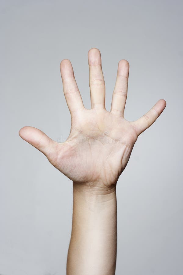 Hand som visar tre fingrar fotografering för bildbyråer. Bild av ...