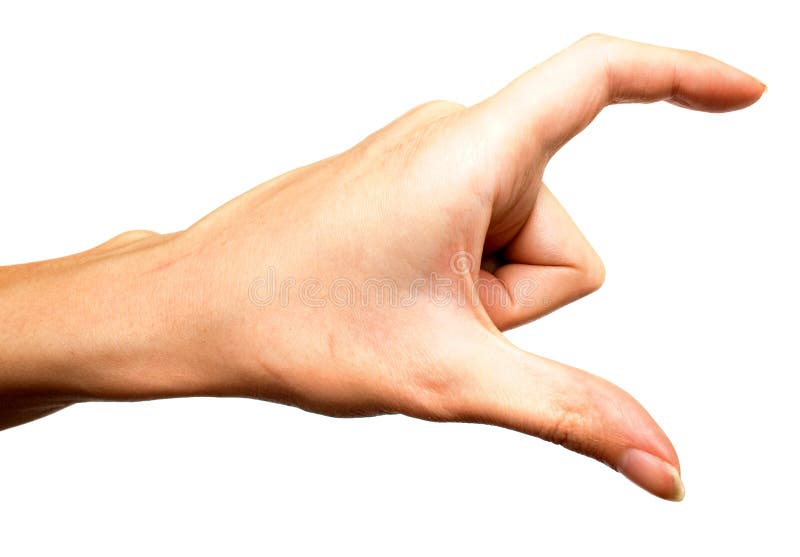 Handhand Som Visar Tre Fingrar Isolerade På Vit Bakgrund Arkivfoto ...