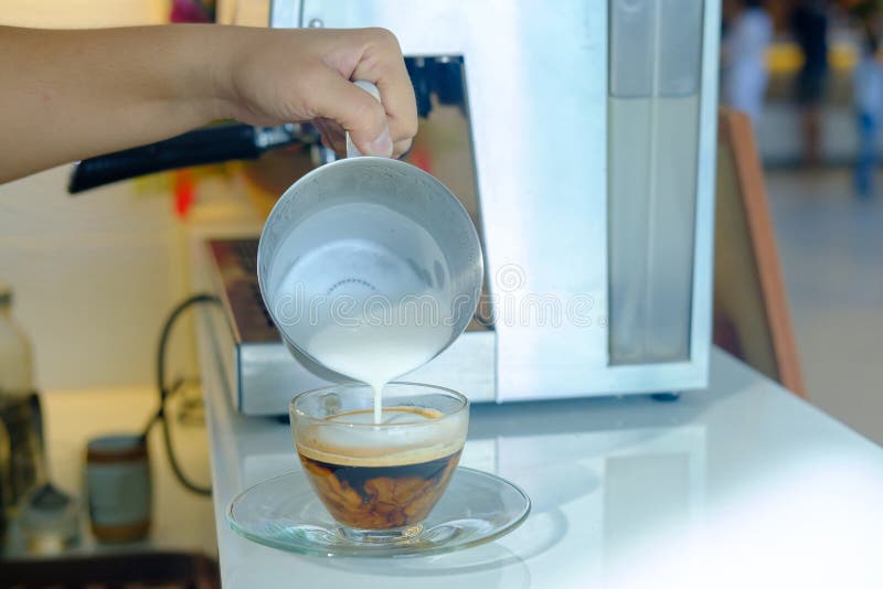 Make a cup of coffee. stock photo. Image of cafe, service - 101534646