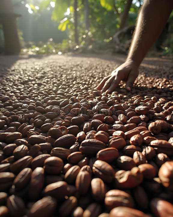 Hand Sorting Coffee Beans in Sunlit Outdoors Stock Photo - Image of ...