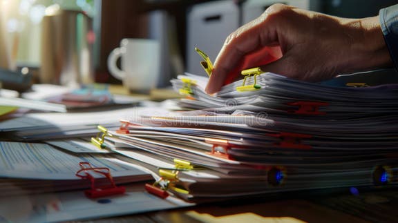 The Hand Sorting Documents.AI Generated Image Stock Photo - Image of ...