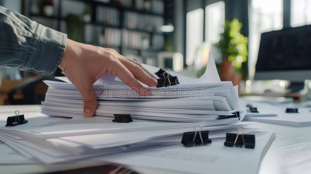 The Hand Sorting Documents.AI Generated Image Stock Image - Image of ...