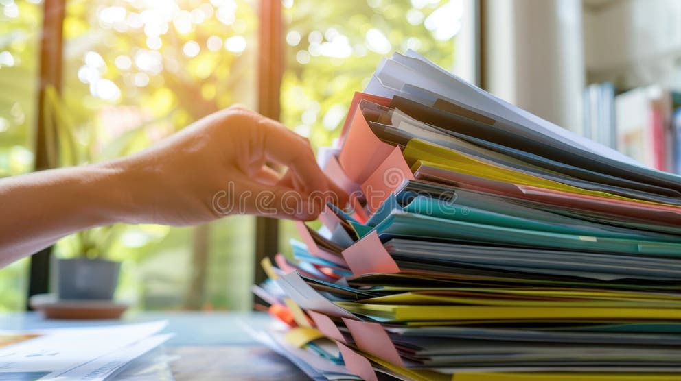 The Hand Sorting Documents.AI Generated Image Stock Photo - Image of ...