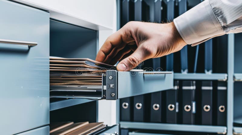 The Hand Sorting Files. AI Generated Stock Image - Image of cabinet ...