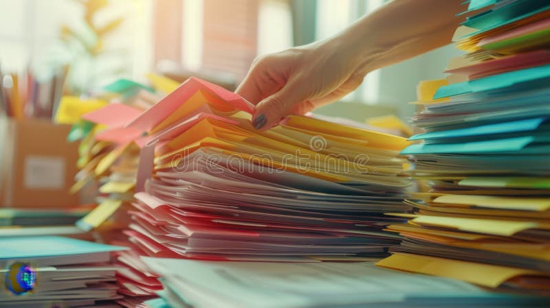 The Hand Sorting Papers. AI Generated Stock Illustration - Illustration ...