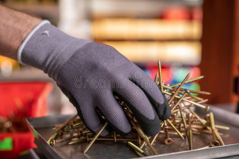 Hand Sorting Various Types of Metal Fasteners in a Dedicated Workshop ...
