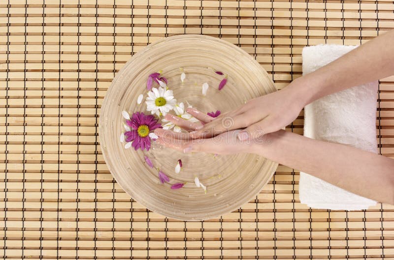 Hand spa beauty treatment stock image. Image of flower - 37621081