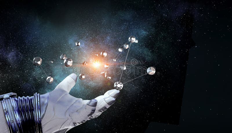 Hand of Spaceman. Mixed Media Stock Photo - Image of dream, technology ...