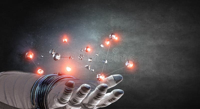 Hand of Spaceman. Mixed Media Stock Illustration - Illustration of ...
