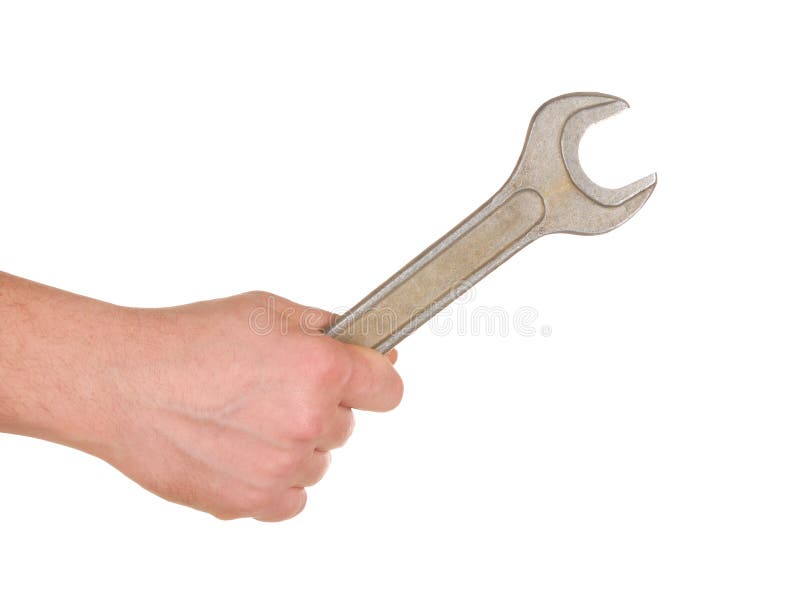 Hand with Spanner stock image. Image of tool, isolated - 9623755