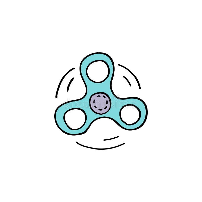 Hand Spinner Doodle Icon, Vector Illustration Stock Illustration ...