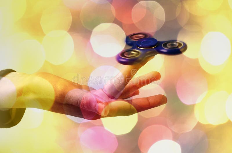 Hand Spinner, Fidgeting Hand Toy Stock Photo - Image of fidgeting ...
