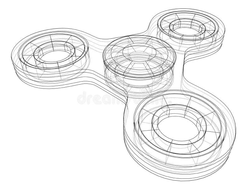 Hand Spinner Outline. Vector Stock Vector - Illustration of bearing ...